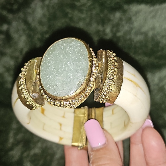 Vintage | Jewelry | Vintage Genuine Natural Stone Bangle With Pin ...